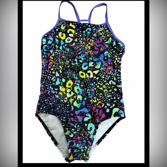 Speedo | Swim | Speedo Girls One Piece Swimsuit Racerback Splattered ...